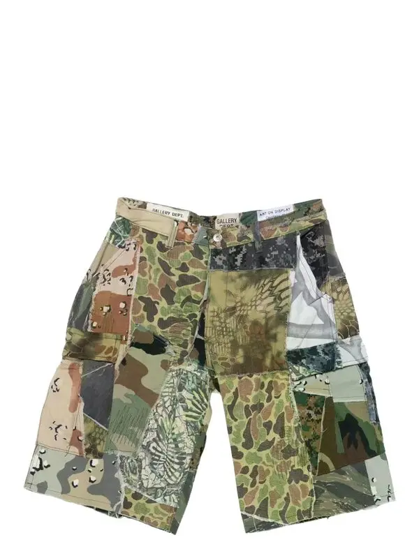 GALLERY DEPT. Camouflage-print Patchwork Shorts - Green