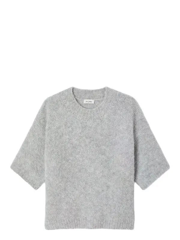 American Vintage Zolly Short Sleeve Sweater - Grey
