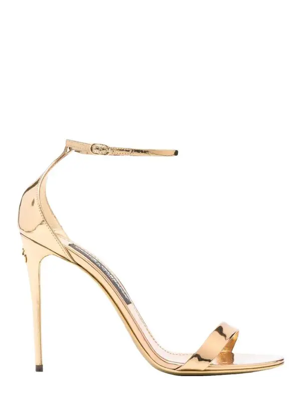 Dolce & Gabbana Keira Calf Leather Sandals - Gold