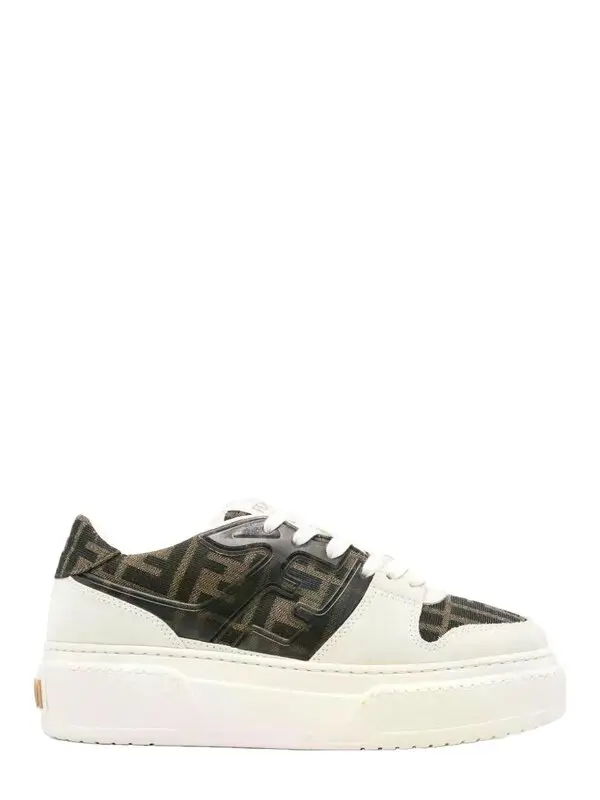 Fendi Zuca-motif Panelled Sneakers - White