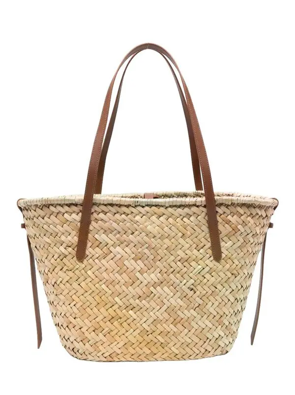 COCCINELLE Woven Leather-trim Shoulder Bag - Neutrals
