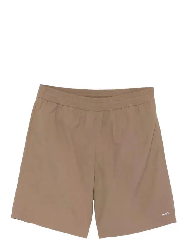 A.p.c. Elasticated-waist Logo Shorts - Neutrals