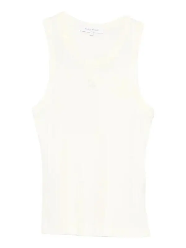 Maison Kitsuné Embroidered Ribbed Tank Top - White