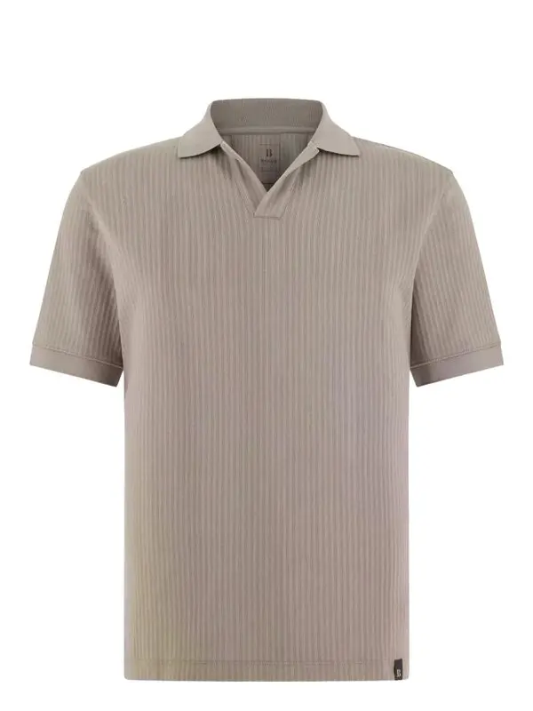 Boggi Milano Jacquard Open-collar Polo Shirt - Neutrals