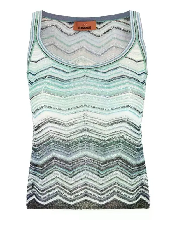 Missoni Knitted Sleeveless Tank Top - Blue