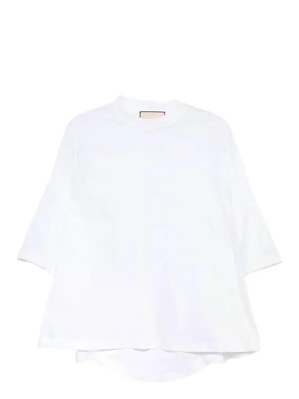 Plan C Curved-hem T-shirt - White
