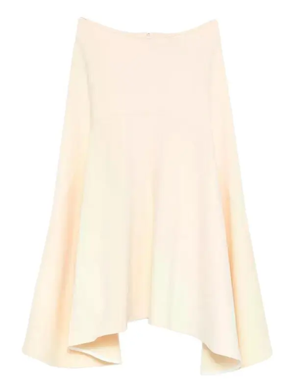 Plan C Asymmetric Hem Skirt - Neutrals