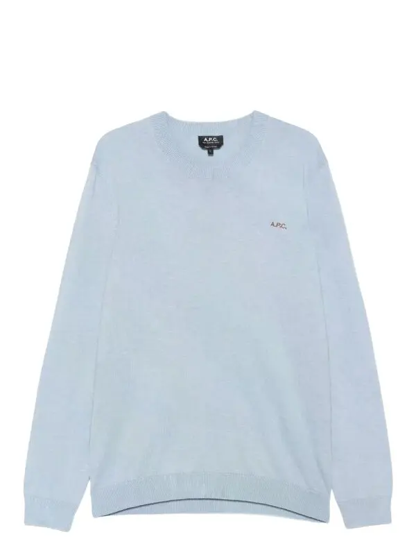 A.p.c. Crew-neck Logo Sweater - Blue