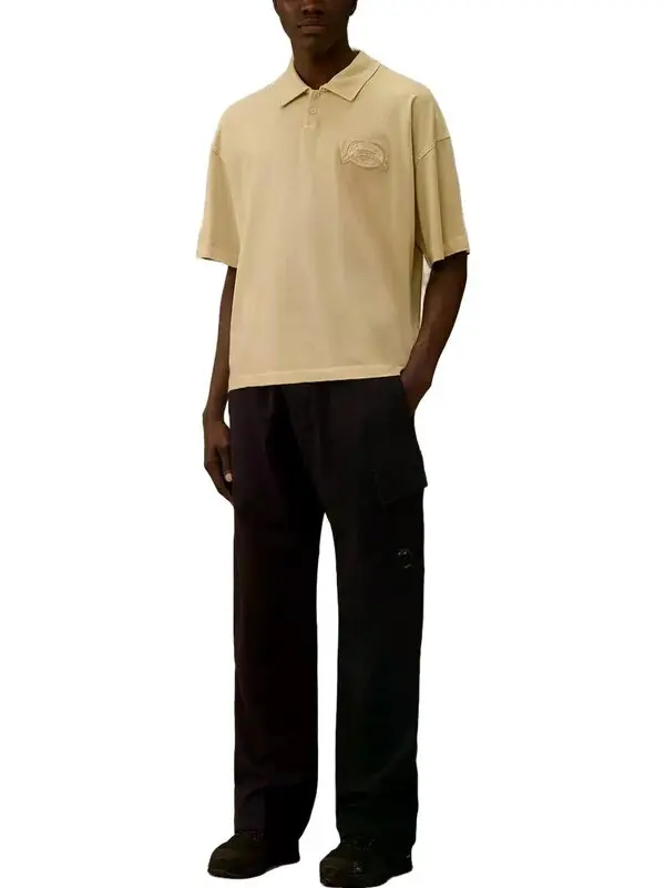 C.P. COMPANY 20/1 Jersey Short Sleeve Boxy Logo Polo - Neutrals