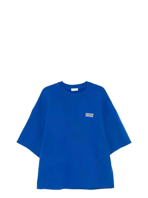 American Vintage Short-sleeve Crew-neck Sweatshirt - Blue
