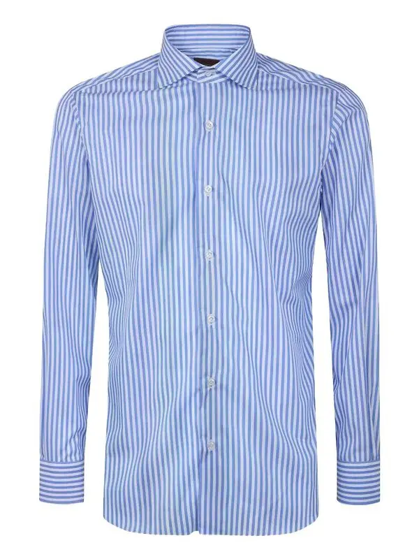 BARBA NAPOLI Striped Shirt - Blue