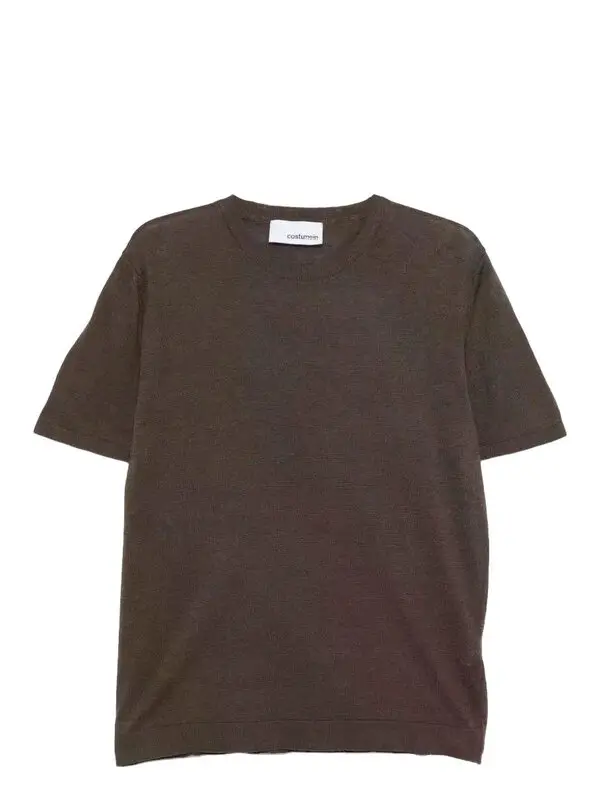 COSTUMEIN Fine-knit Short-sleeve T-shirt - Brown