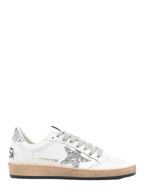 GOLDEN GOOSE Glitter Star Leather Sneakers - White