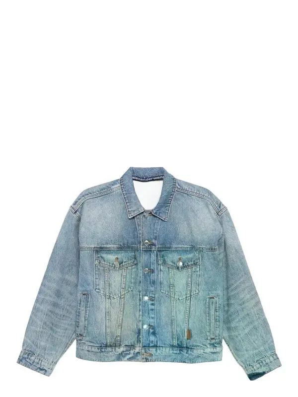 Alexander Wang Logo Distressed Jacket - Blue