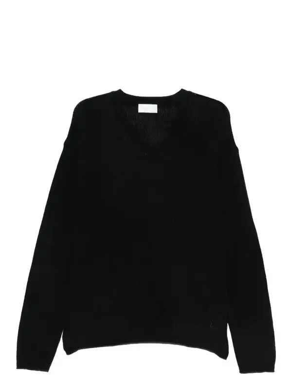 DIANA STUDIO V-neck Fine Knit Sweater - Black