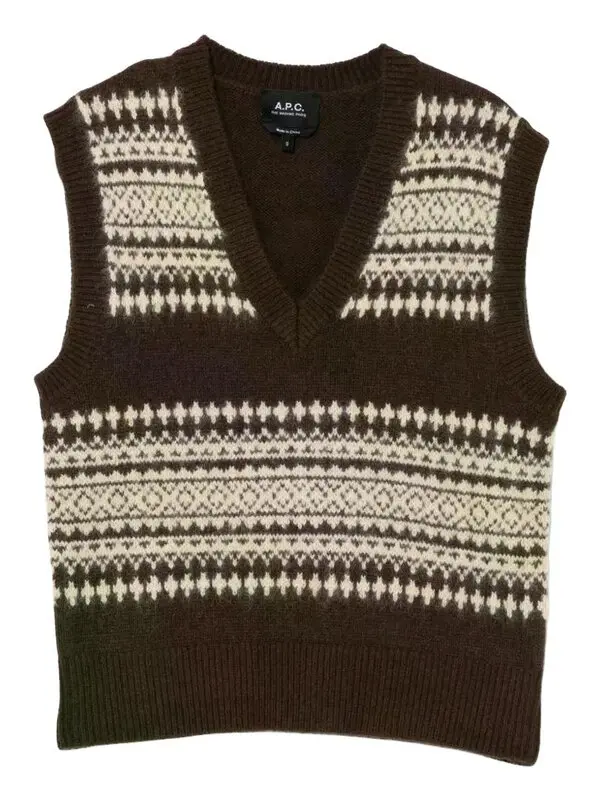 A.p.c. Jacquard Vest - Brown