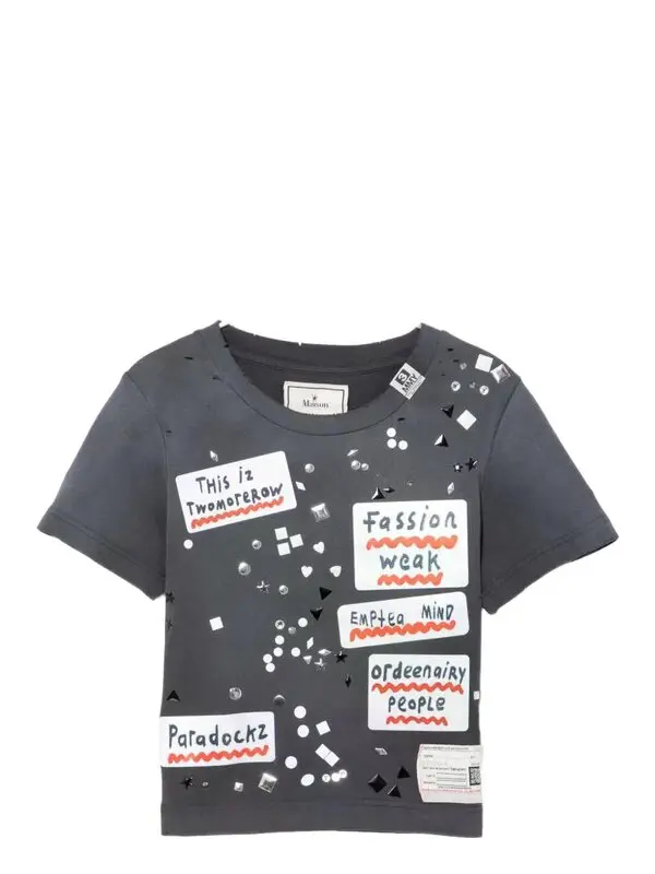 Mihara Yasuhiro Slogan-print T-shirt - Grey