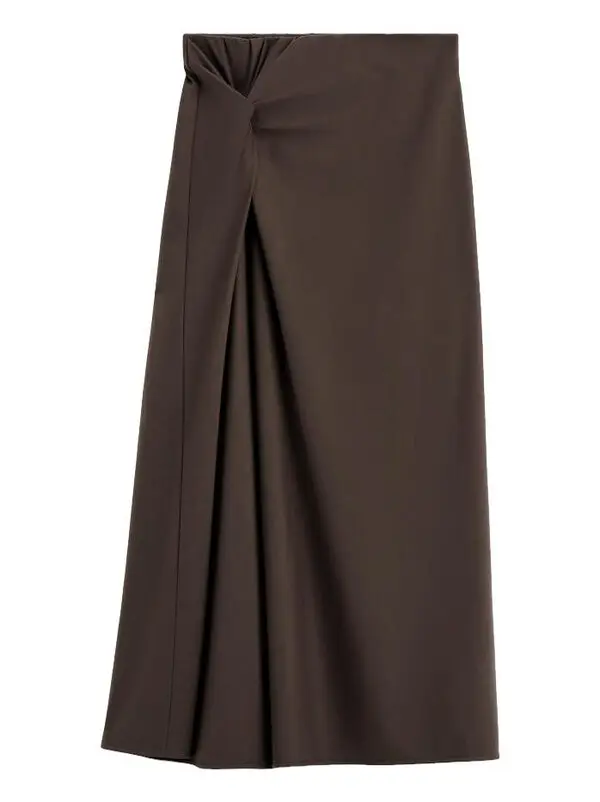 Cos Twist-detail Jersey Midi Skirt - Brown