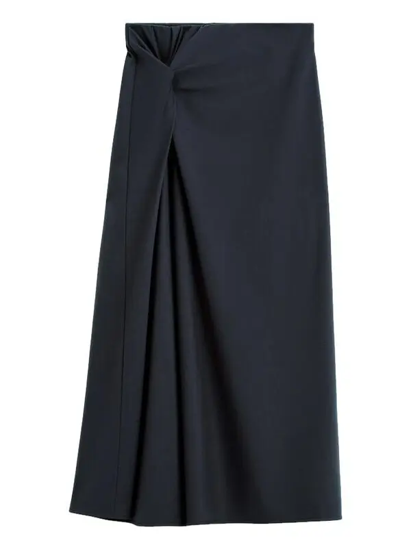 Cos Twist-detail Jersey Midi Skirt - Navy