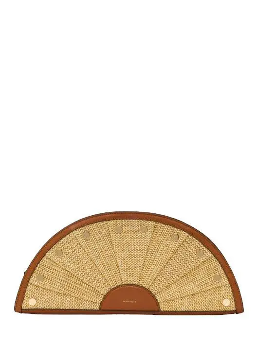 HAMMITT Shelley Clutch - Cocoa Raffia/gold