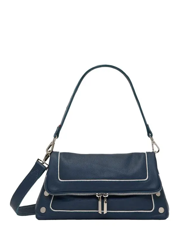 HAMMITT Medium Beverly Leather Shoulder Bag - Nautical Navy/silver