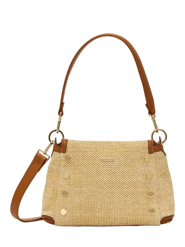 HAMMITT Raffia & Leather Shoulder Bag - Cocoa Raffia/gold