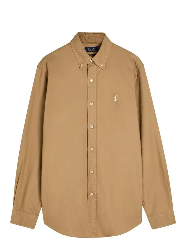 Polo Ralph Lauren Logo-embroidered Cotton Shirt - Brown