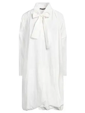 High Midi Cotton Dress - White