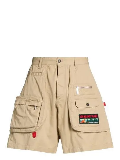 Dsquared2 Cotton Cargo Shorts - Beige
