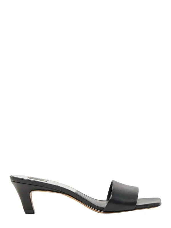 DOLCEVITA Rexa Kitten Heel Mules - Black Leather