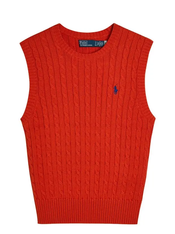 Polo Ralph Lauren Cable-knit Cotton Vest - Orange