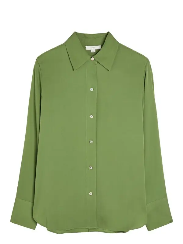 Vince Stretch-silk Blouse - Light Green