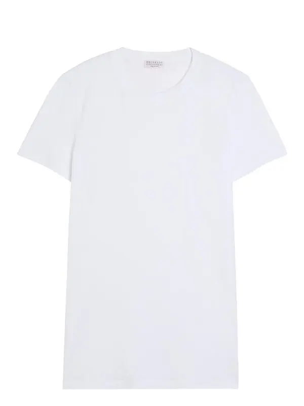 Brunello Cucinelli Crew-neck Stretch-cotton T-shirt - White