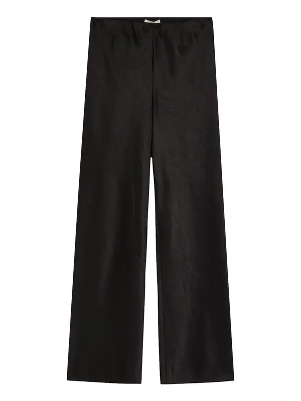 Vince Wide-leg Satin Trousers - Black