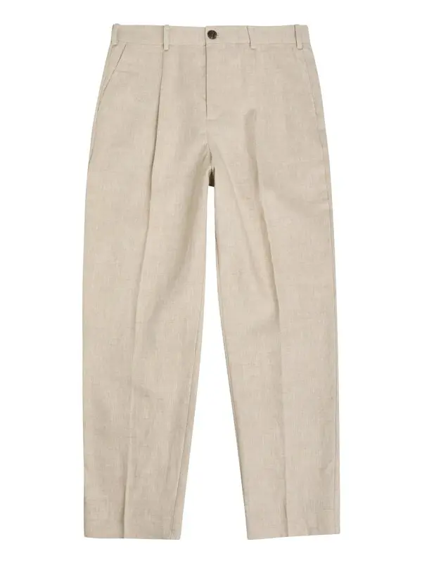 WAX LONDON Aubyn Tapered-leg Linen Trousers - Beige