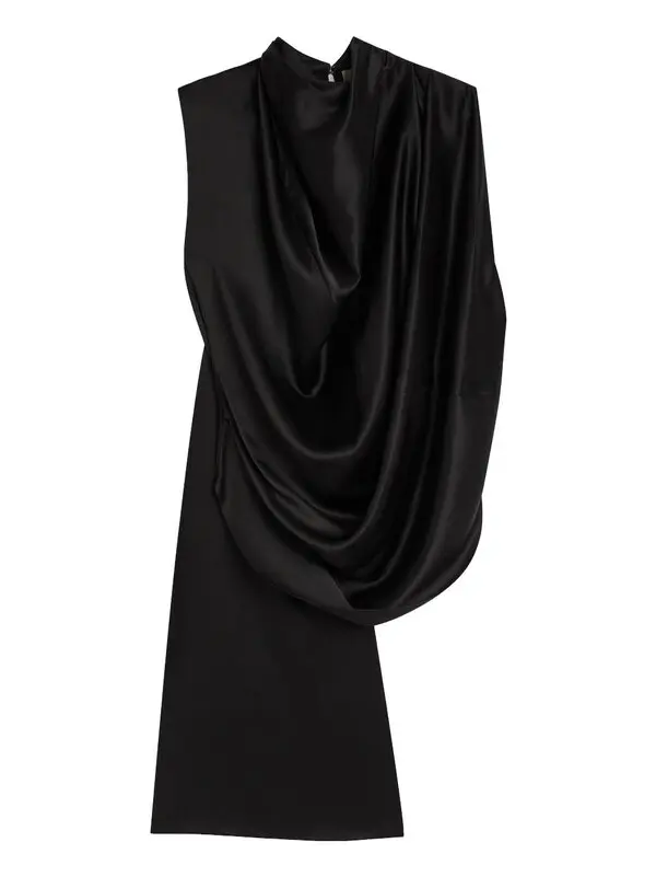 ROKSANDA Vesper Draped Silk Top - Black