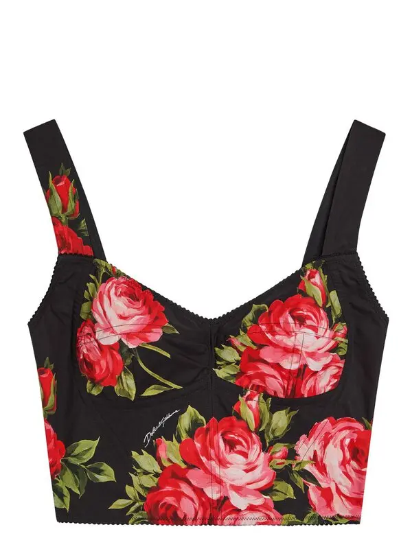 Dolce & Gabbana Floral-print Cropped Top - Multicoloured 1