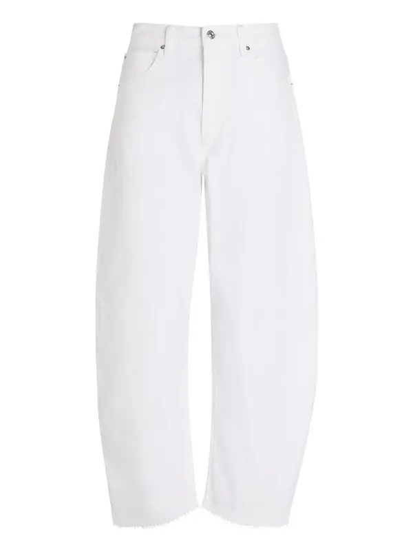 FRAME The Bubble Crop Curved-leg Jeans - White