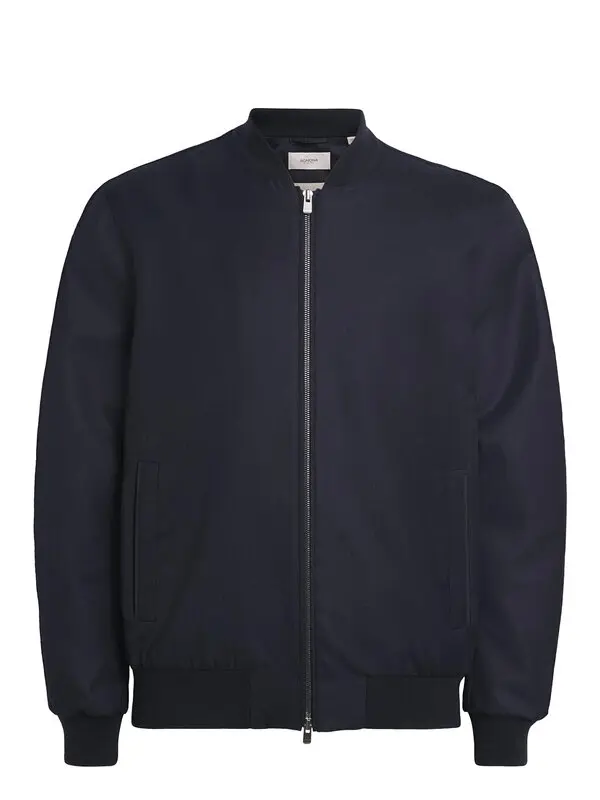 Agnona Cashmere-silk Twill Bomber Jacket - Navy