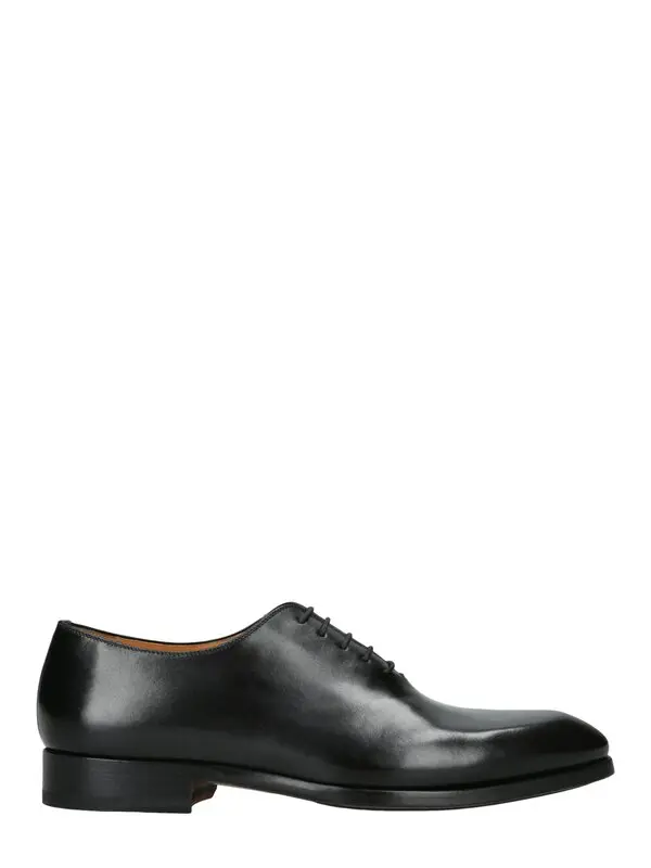 Magnanni Leather Flex Wholecut Oxford Shoes - Black