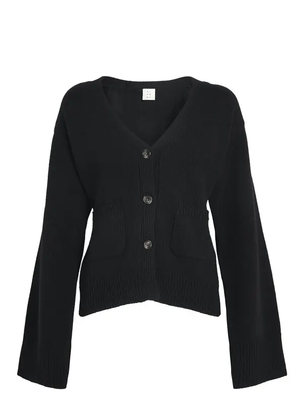 Almada Label Merino Wool-cashmere Cardigan - Black