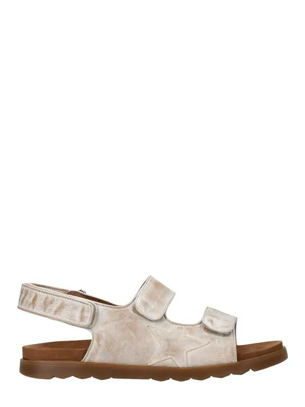 GOLDEN GOOSE Leather Sporty Sandals - Beige
