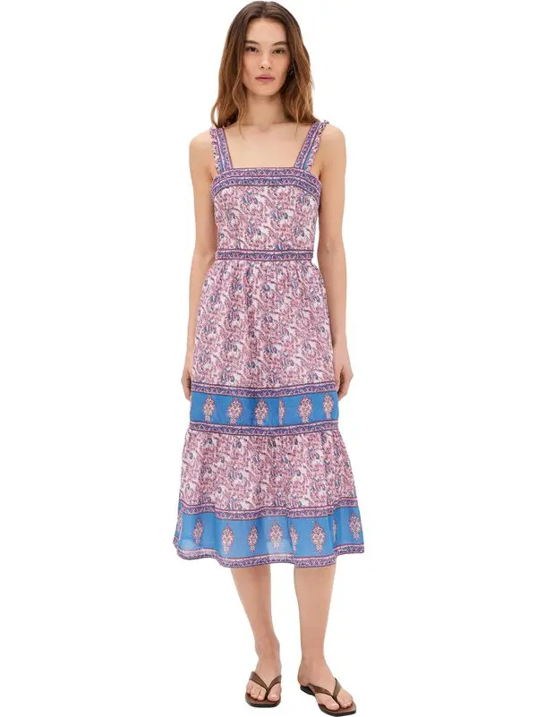 Bell Ophelia Midi Dress - Pink And Blue