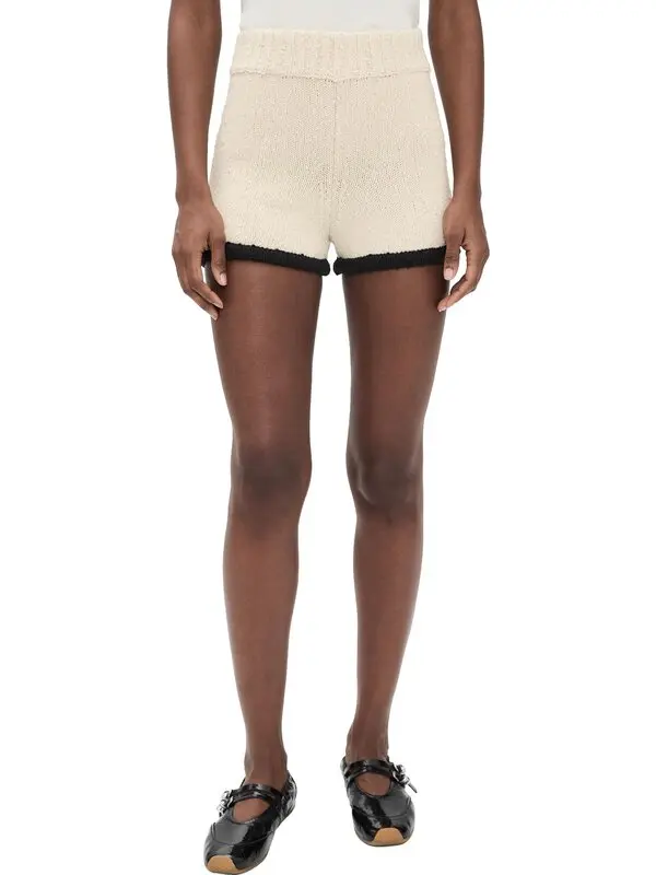 BY MALENE BIRGER Rikka Knit Shorts - Black White Color Block
