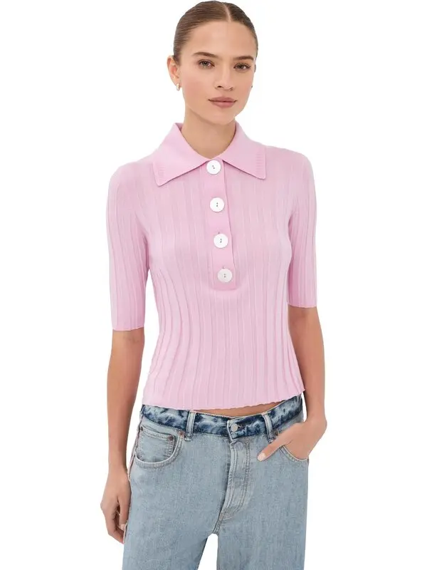 NACKIYE Sugarman Short Sleeve Knit Top - Rose