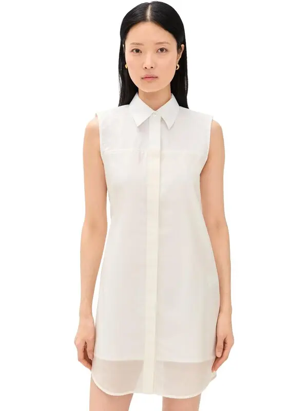 Helmut Lang Sleeveless Shirt Dress - White/soft White