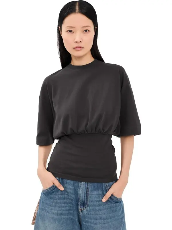 DARKPARK Amy Draped Waist Tee - Brown