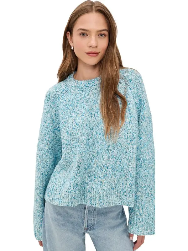 LA LIGNE Textured Marled Sweater - Marled Sky