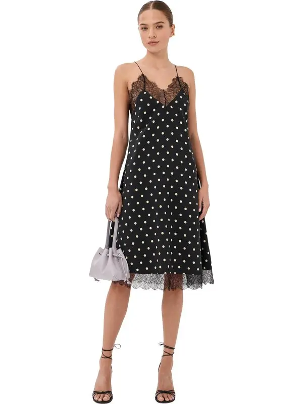 Françoise Layla Dress - Polka Dot Black And White