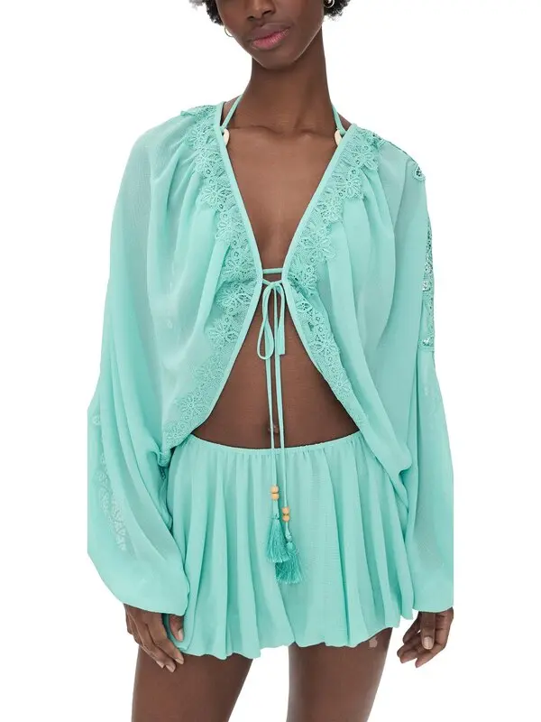 Ramy Brook Angie Cover Up Top - Seaglass